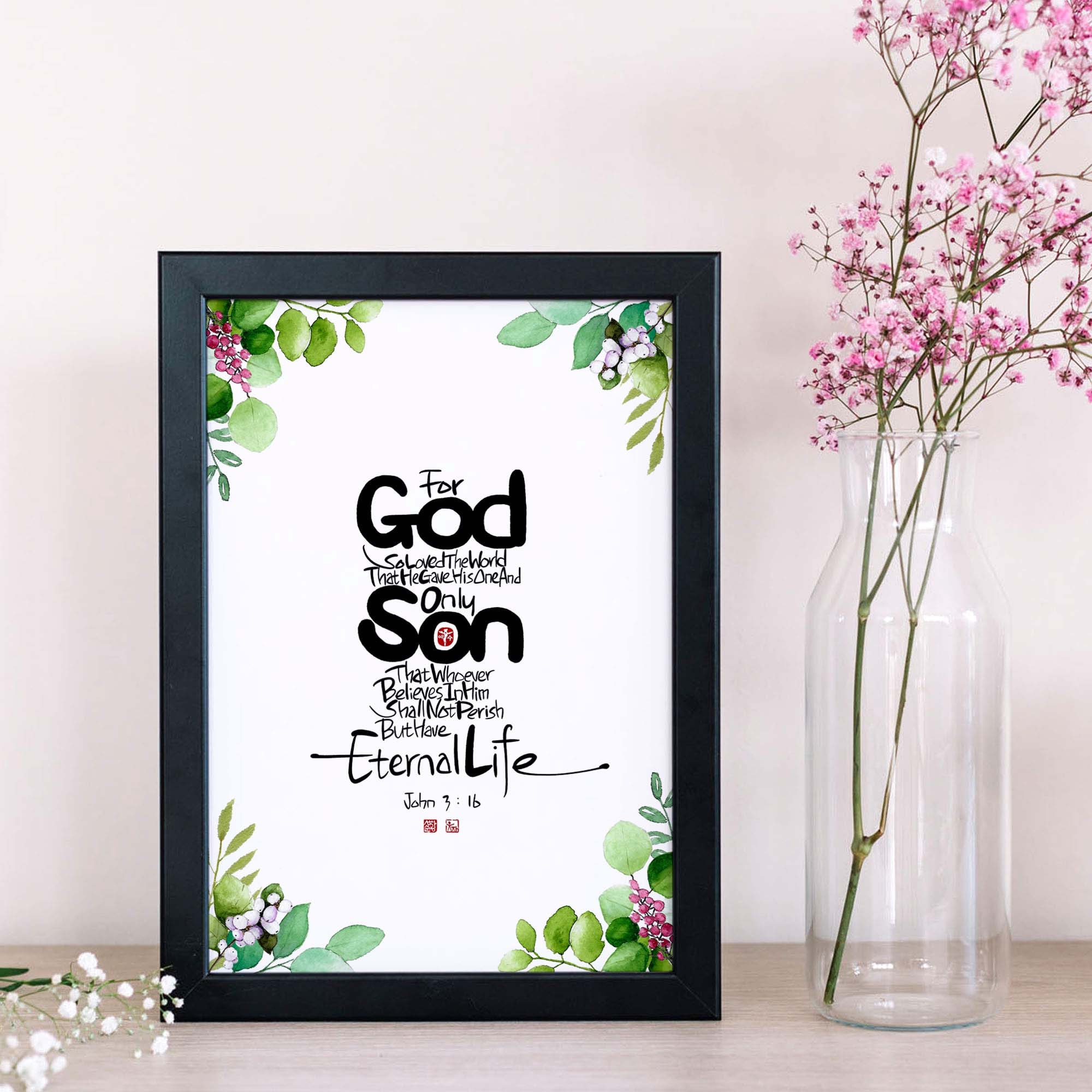 John 316, 요한복음3장16절, Bible Verse, Printable Wall Art, Biblical Quote ...