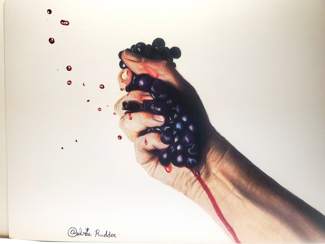 Hand Squeezing Grapes Print - Etsy