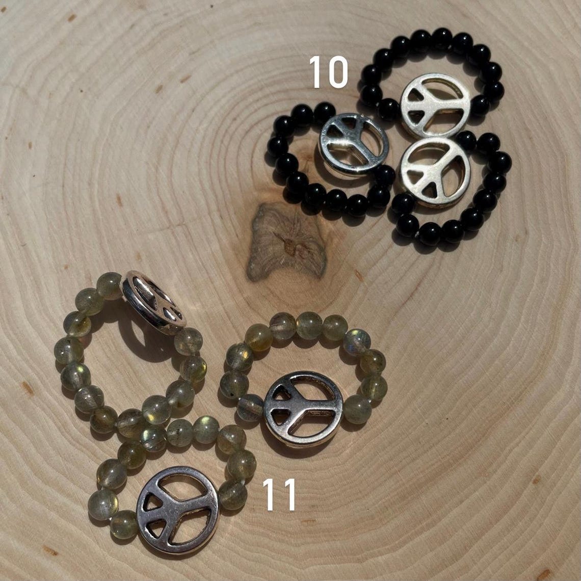 Crystal Peace Sign Rings - Etsy