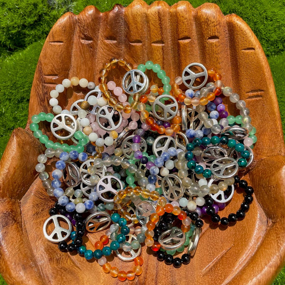 Crystal Peace Sign Rings - Etsy