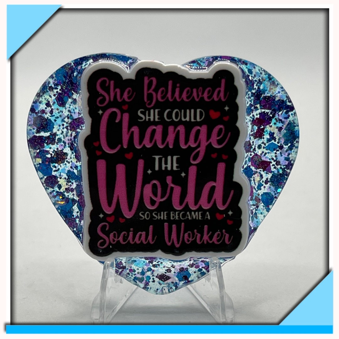 Social Worker ID Badge Reel, Phone Back, Brooch Pin Style or Magnet - Etsy