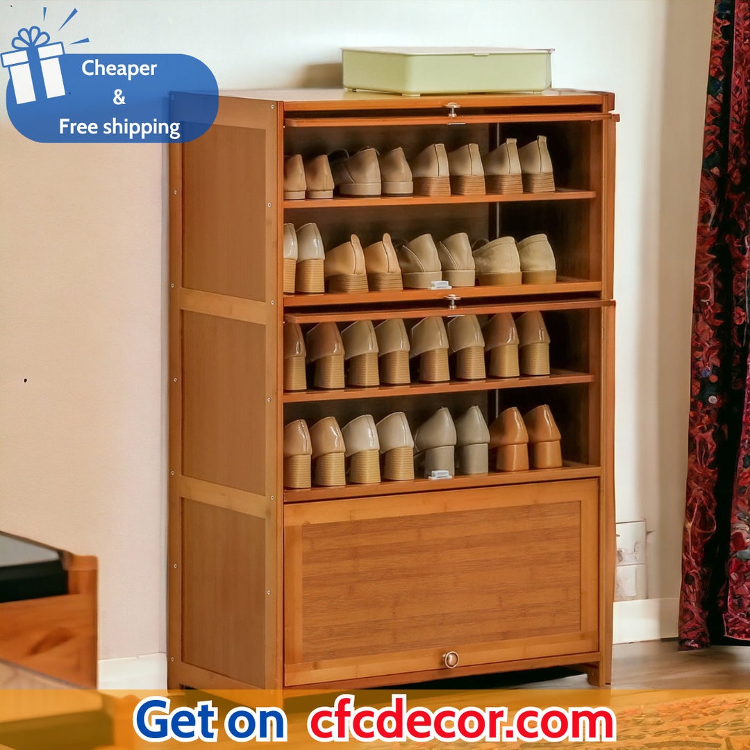 28 Bamboo 6 Tiers Shoe Cabinet High Heels Storage Rack - Etsy