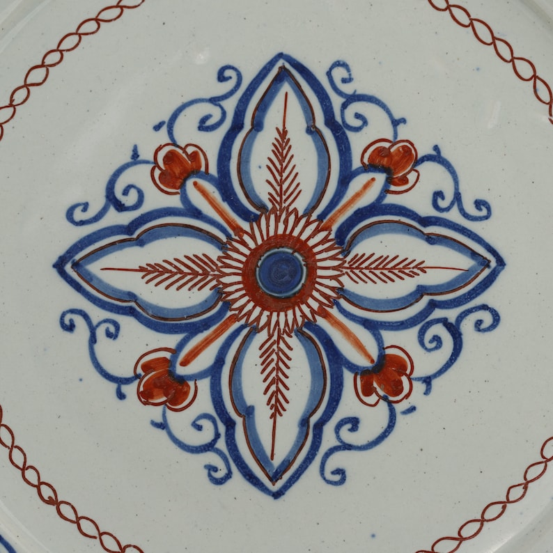 Antique 18th Century Dutch Delft Flower Plate - Etsy