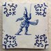 Antique 17th Century Blue and White Dutch Delft Tile With a Flamboyant ...
