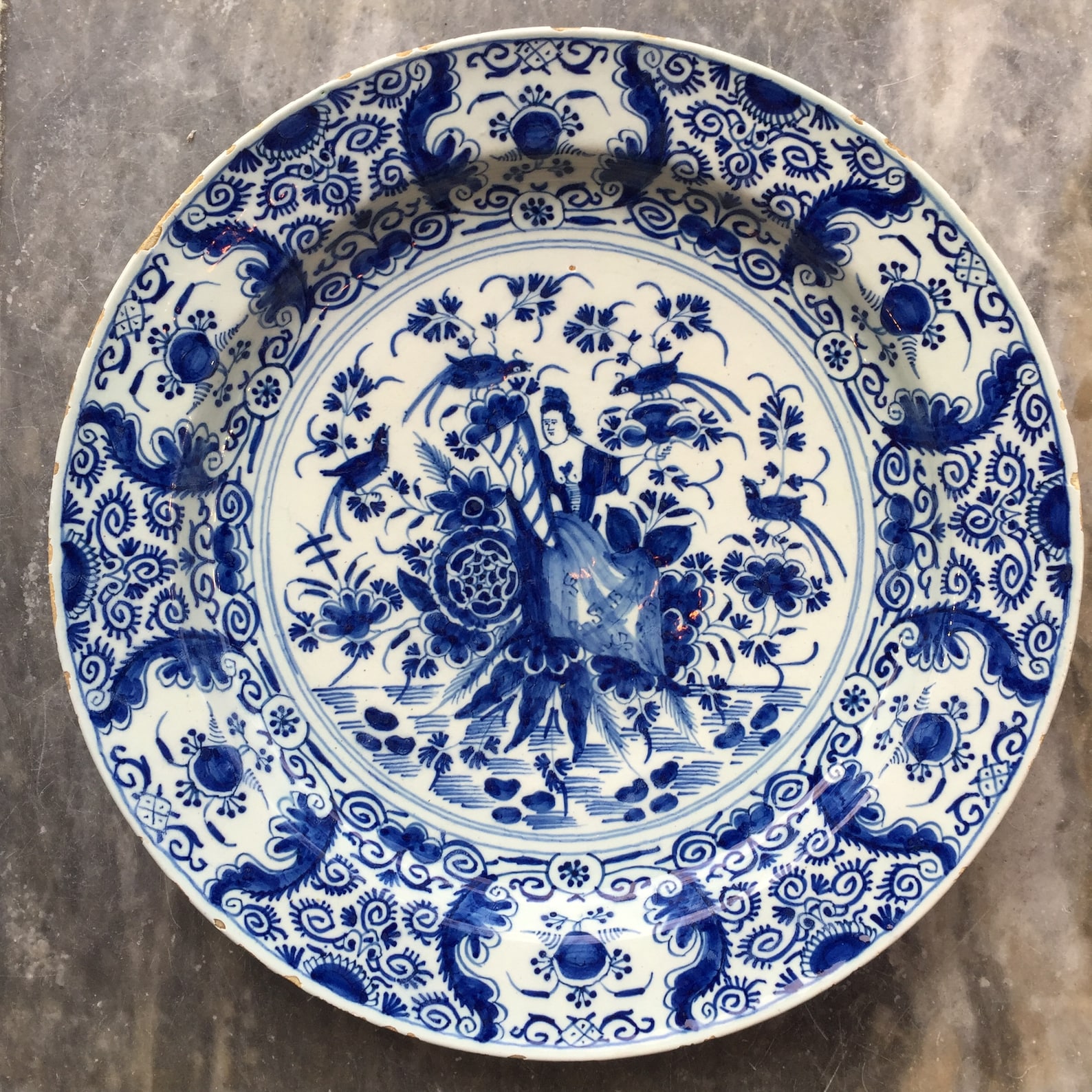 Large Antique 18th Century Dutch Delft Dish With the Lady Fortune. - Etsy