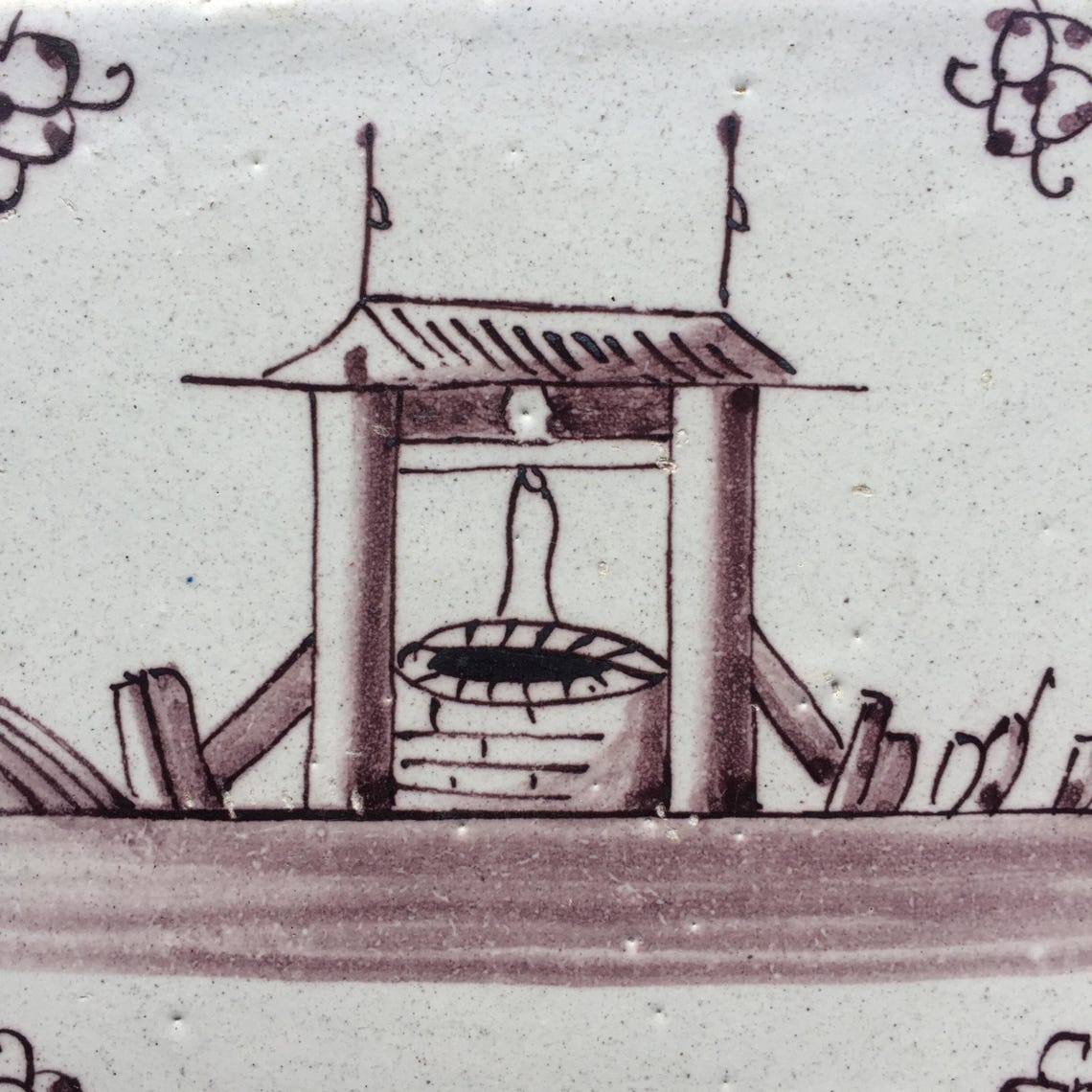 Antique 18th Century Dutch Delft Tile With Water Well - Etsy