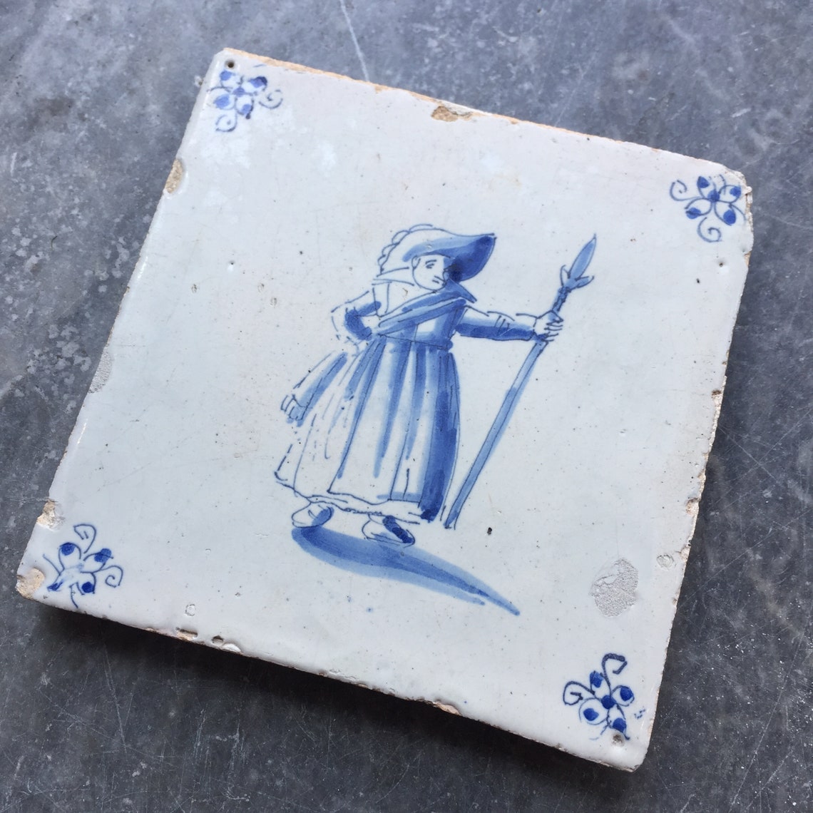 Antique 17th Century Dutch Delft Tile With a City Guard - Etsy