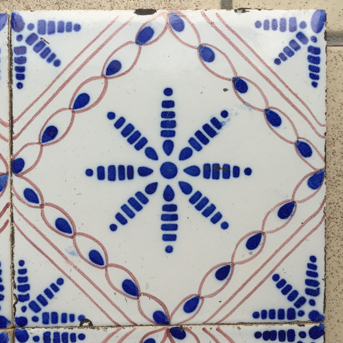 Antique 19th Century Dutch Delft Tiles With Star Ornaments - Etsy