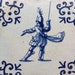 Antique 17th Century Blue and White Dutch Delft Tile With a Flamboyant ...