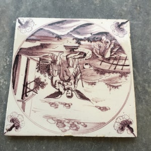 Antique Dutch Delft Tile With Biblical Scene - Etsy