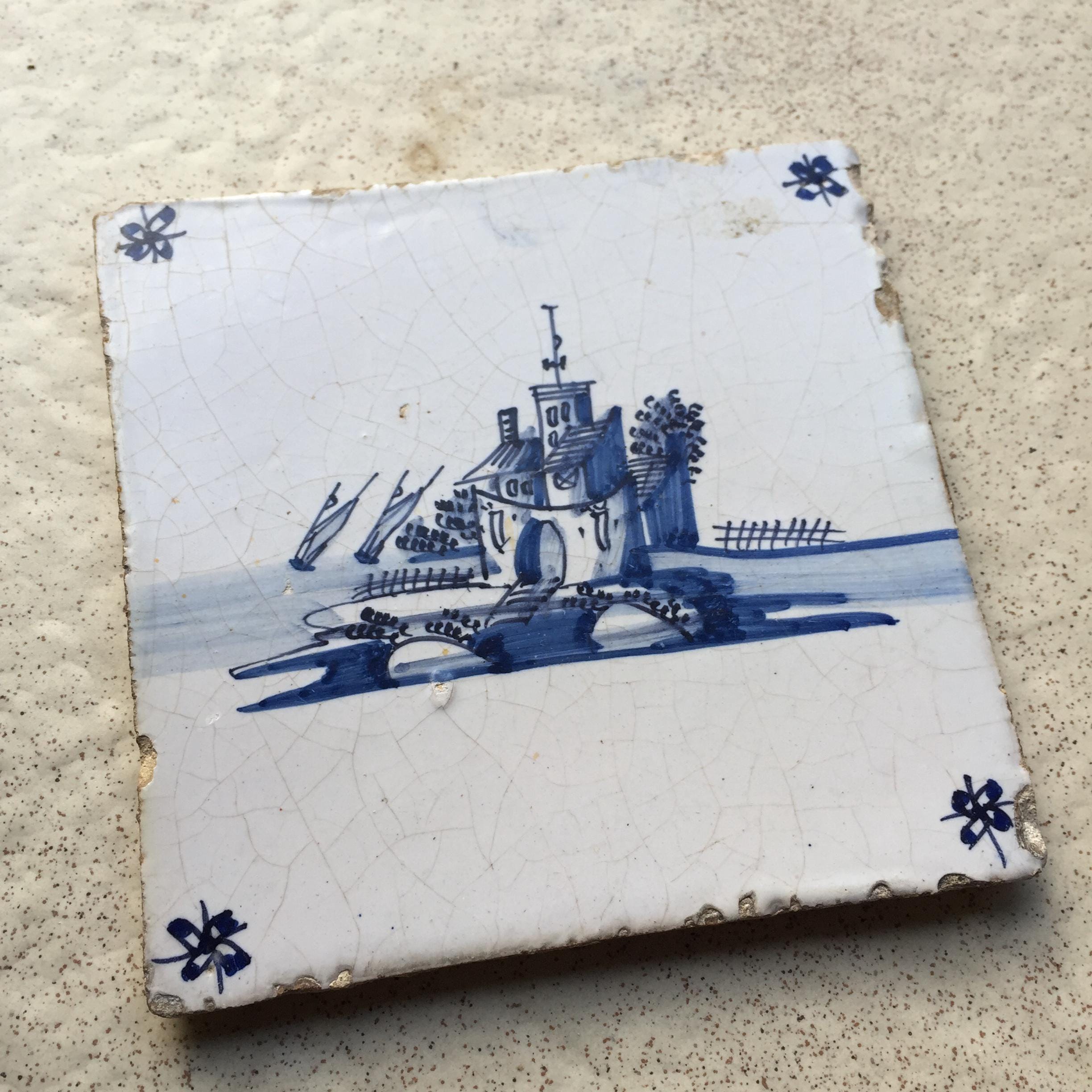 Antique 17th Century Dutch Delft Tile With a Castle - Etsy