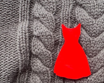 Beaded Red Dress Pin - Etsy Canada