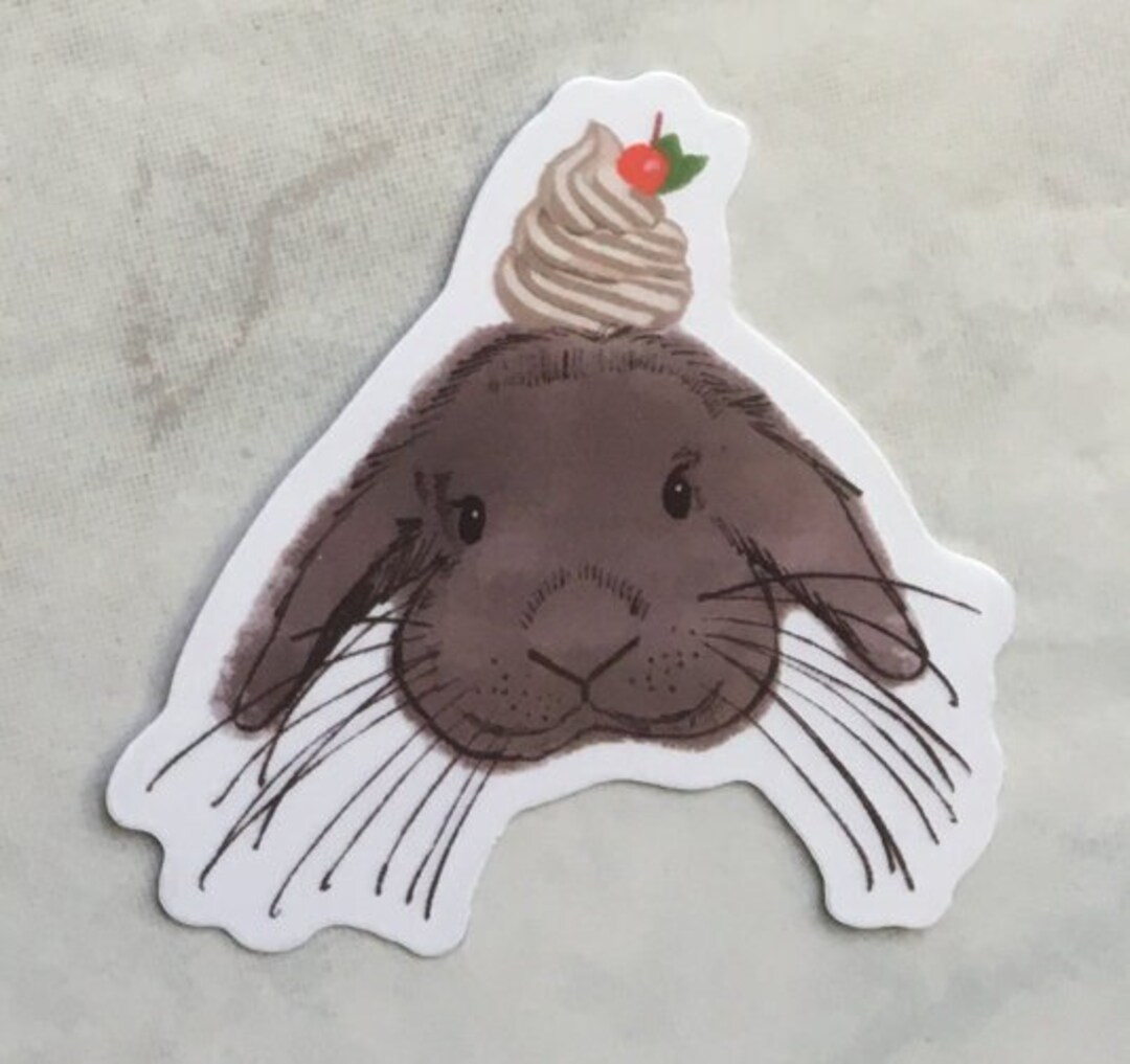 Dessert Bun | Bunny Vinyl Sticker - Etsy