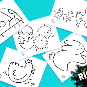 Riot's Easy Printable Coloring Pages - Spring Bundle - Five Pages - Etsy