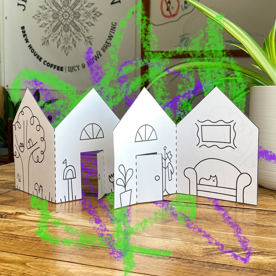 Riot Printable Coloring Activity Download - House of Card (little Paper ...