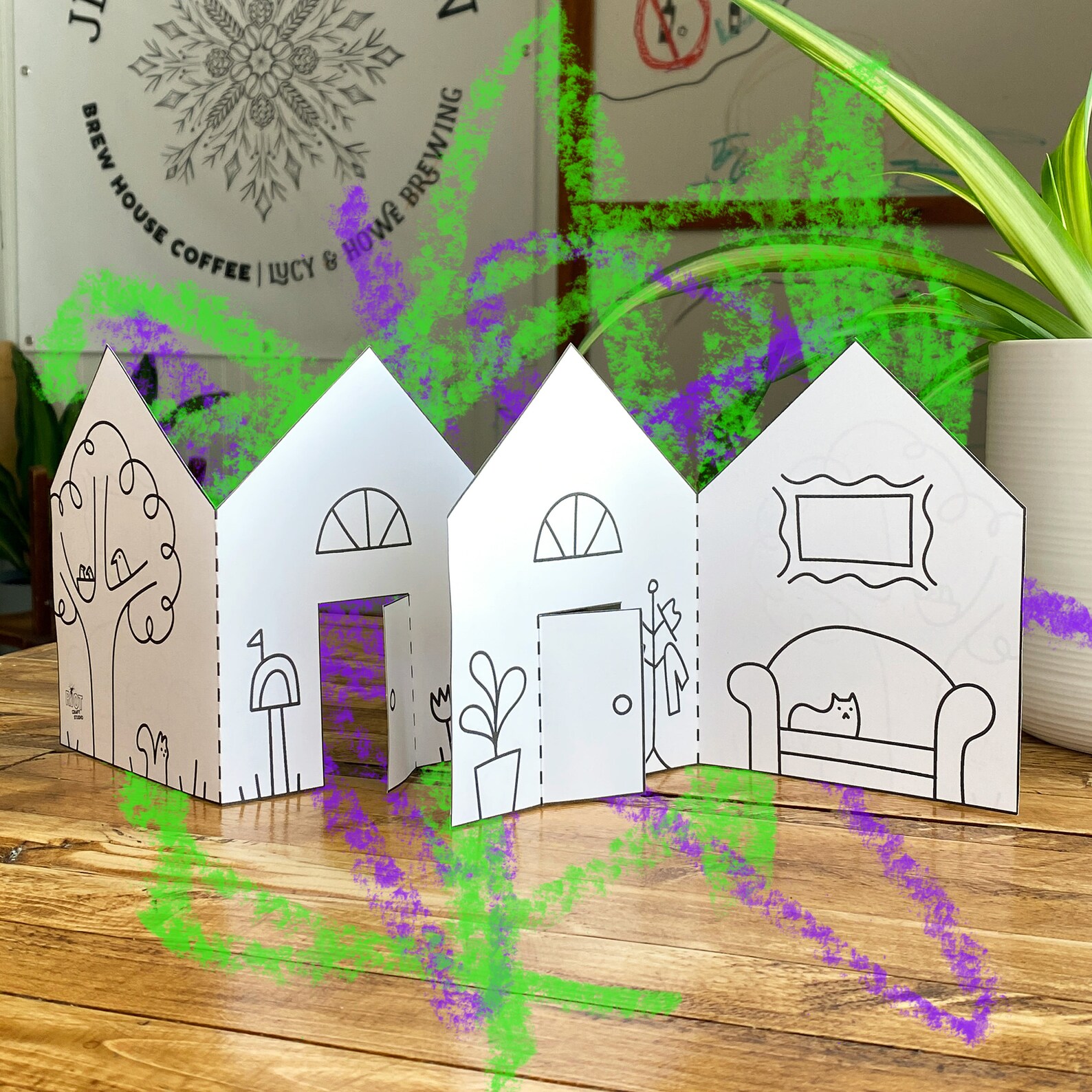 Riot Printable Coloring Activity Download House of Card little Paper ...