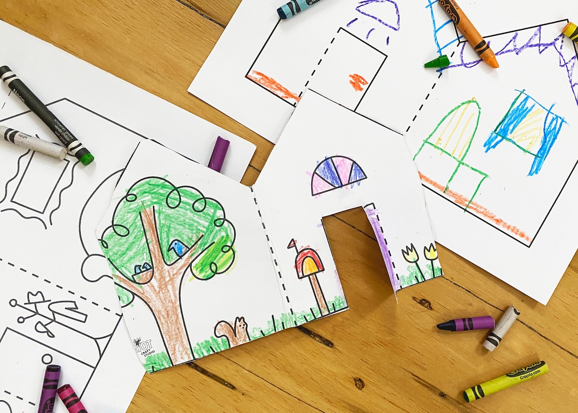 Riot Printable Coloring Activity Download - House of Card (little Paper ...