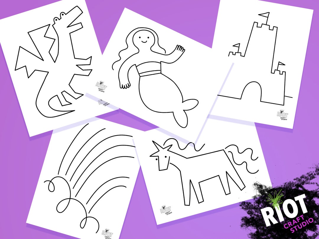 Riot's Easy Printable Coloring Pages - Fantasy Bundle - Five Pages - Etsy