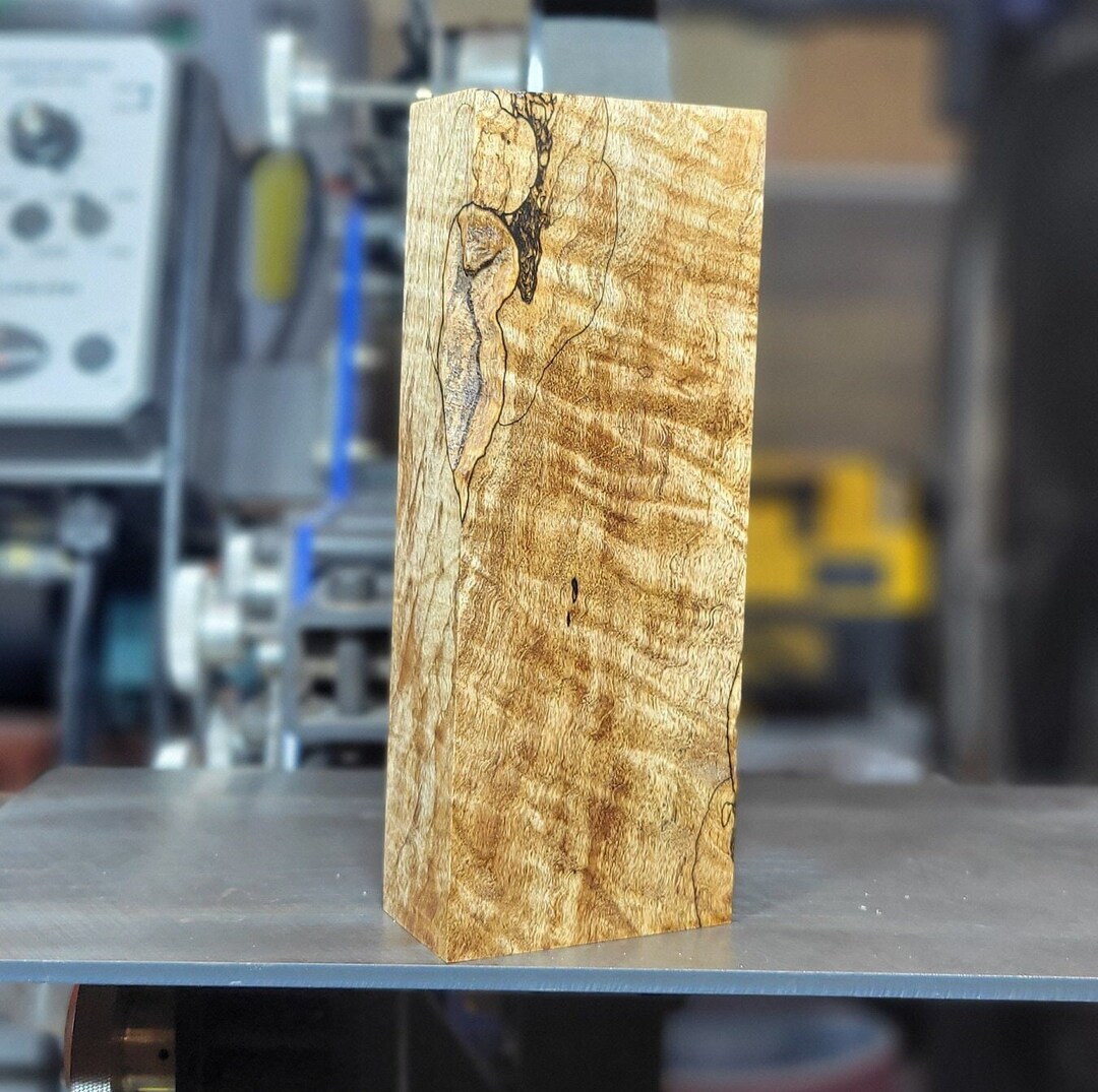 Stabilized Spalted Maple Burl & Curl Wood Turning Block or Knife Handle ...