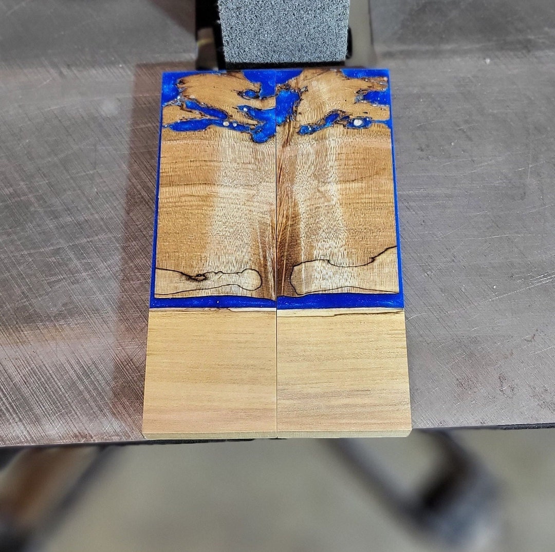 Knife Scales - Hybrid Stabilized Spalted Quilted Maple & Alumilite ...
