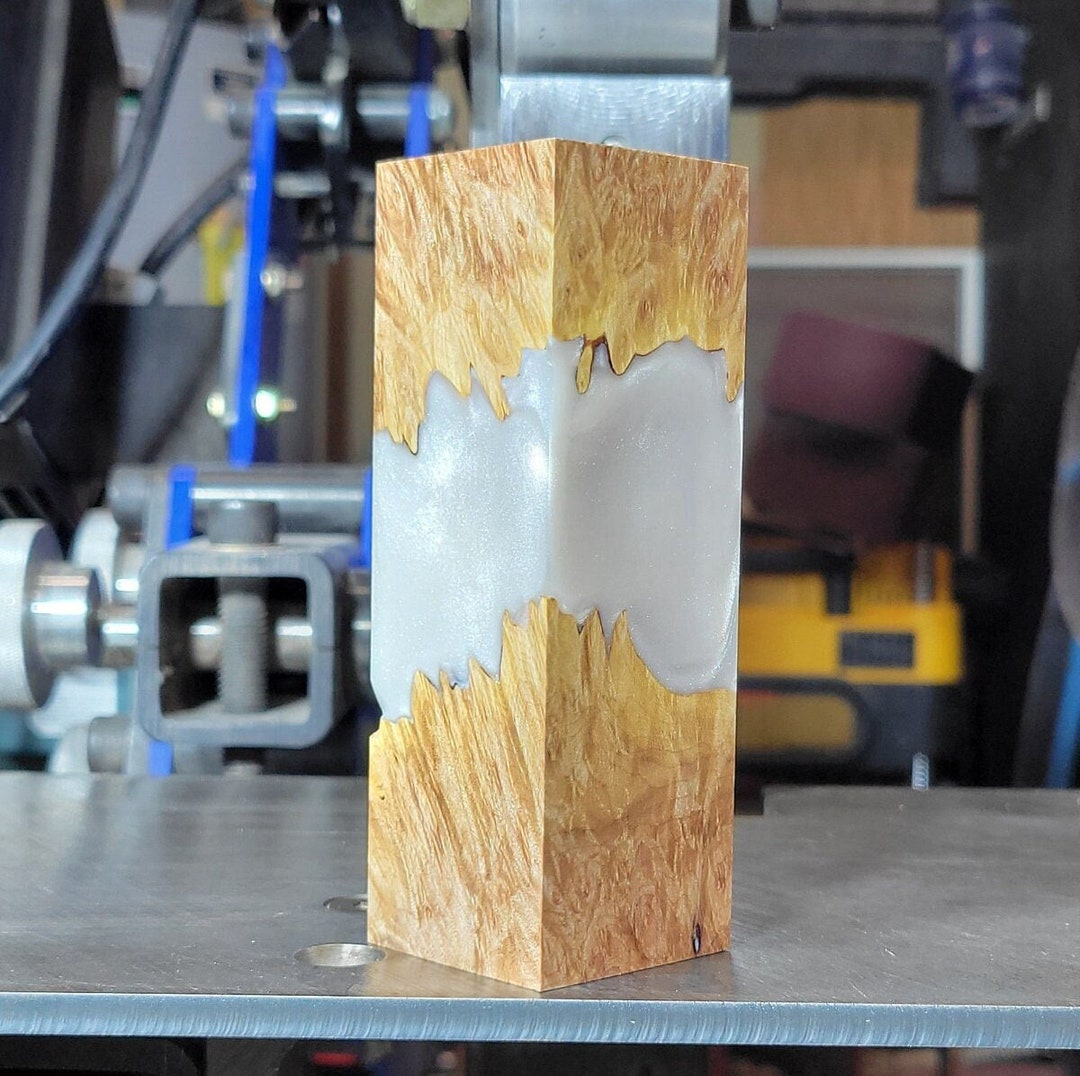 Hidden Tang Knife Handle Block or Pen Blank - Hybrid Stabilized Maple ...