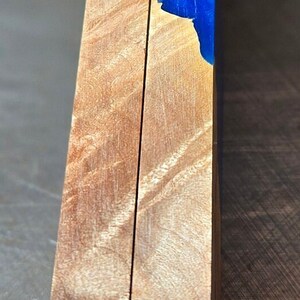 Knife Scales Hybrid Stabilized Maple Burl & Alumilite Resin Cobalt Blue ...