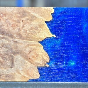Knife Scales Hybrid Stabilized Maple Burl & Alumilite Resin Cobalt Blue ...