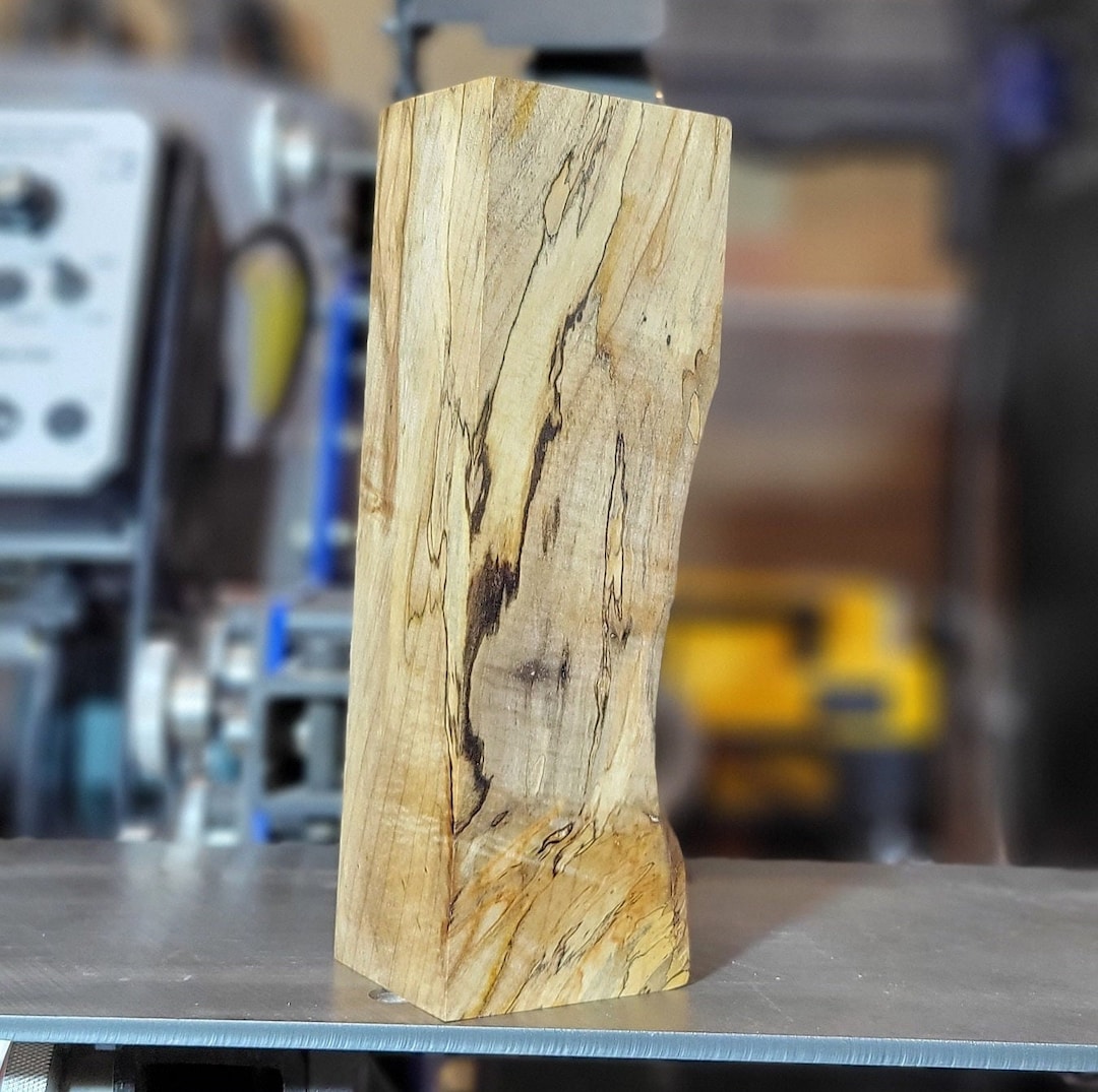 Stabilized Spalted Highly Figured Maple Burl Block / Blank for Wood Turning or Knife Handle ...