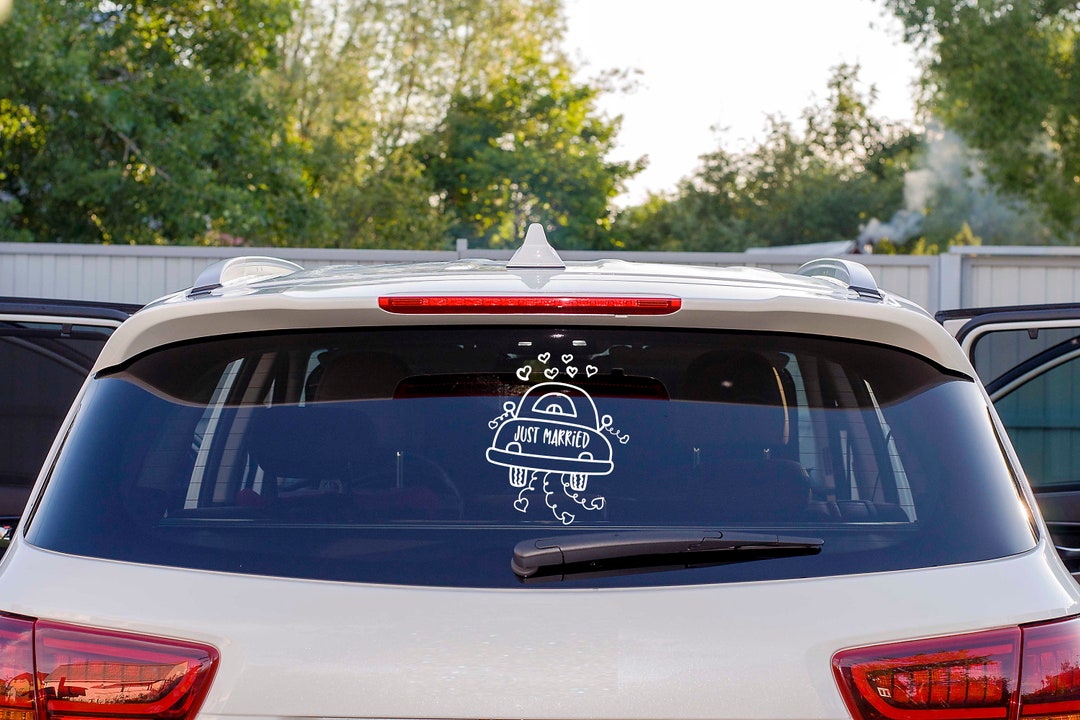 Car Sticker Wedding Car Just Married Wedding Sticker Car Sticker - Etsy