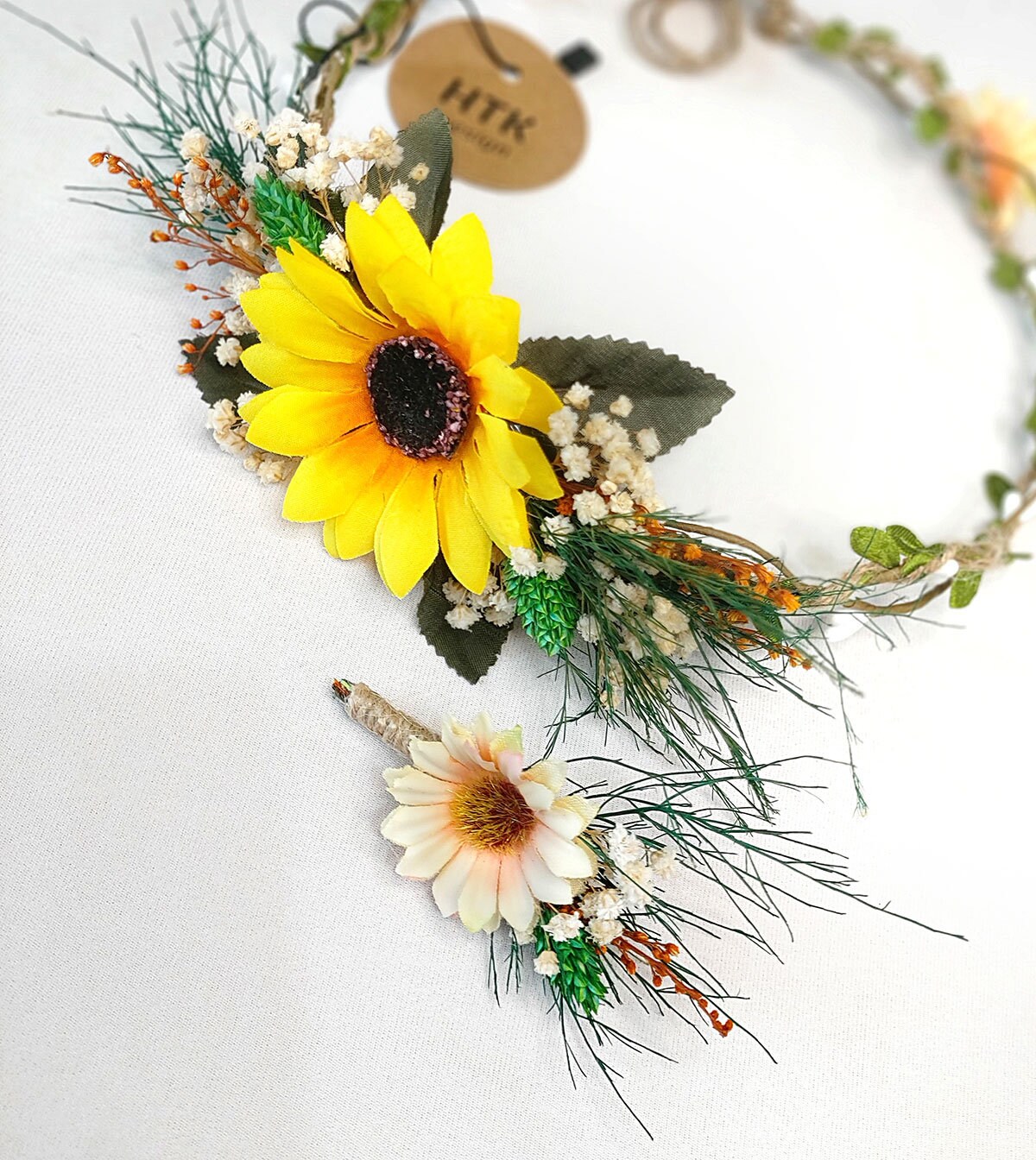 Sunflower Wedding Crown, Summer Party Headband - Etsy