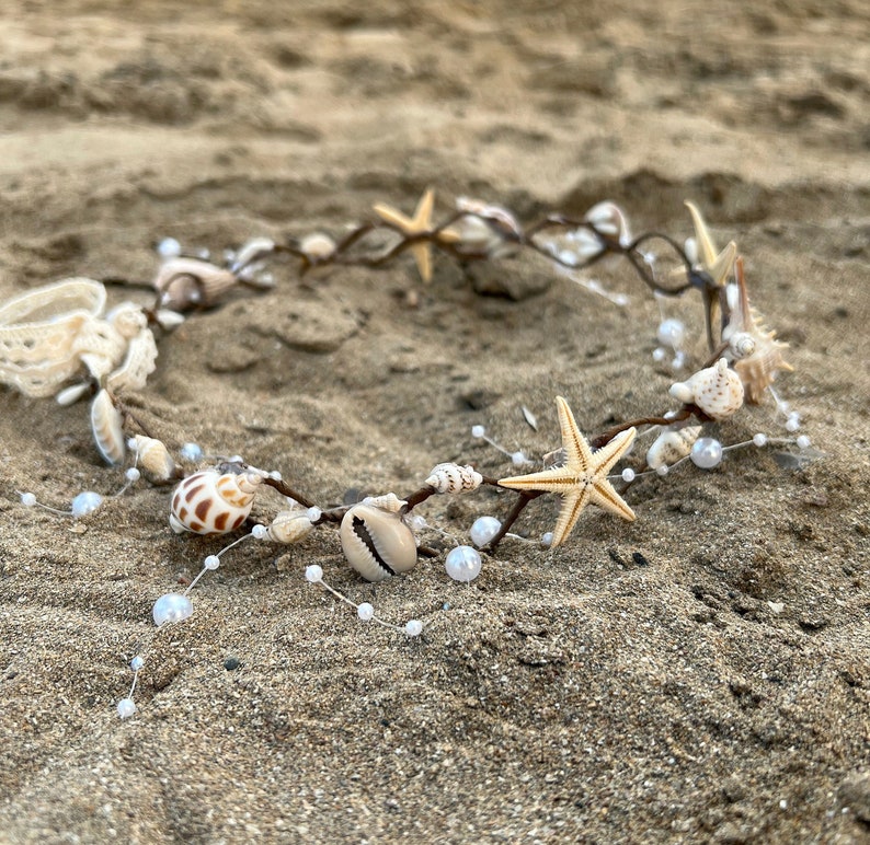 Bohemian Beach Crown Beach Bridal Hair Accessory Starfish - Etsy