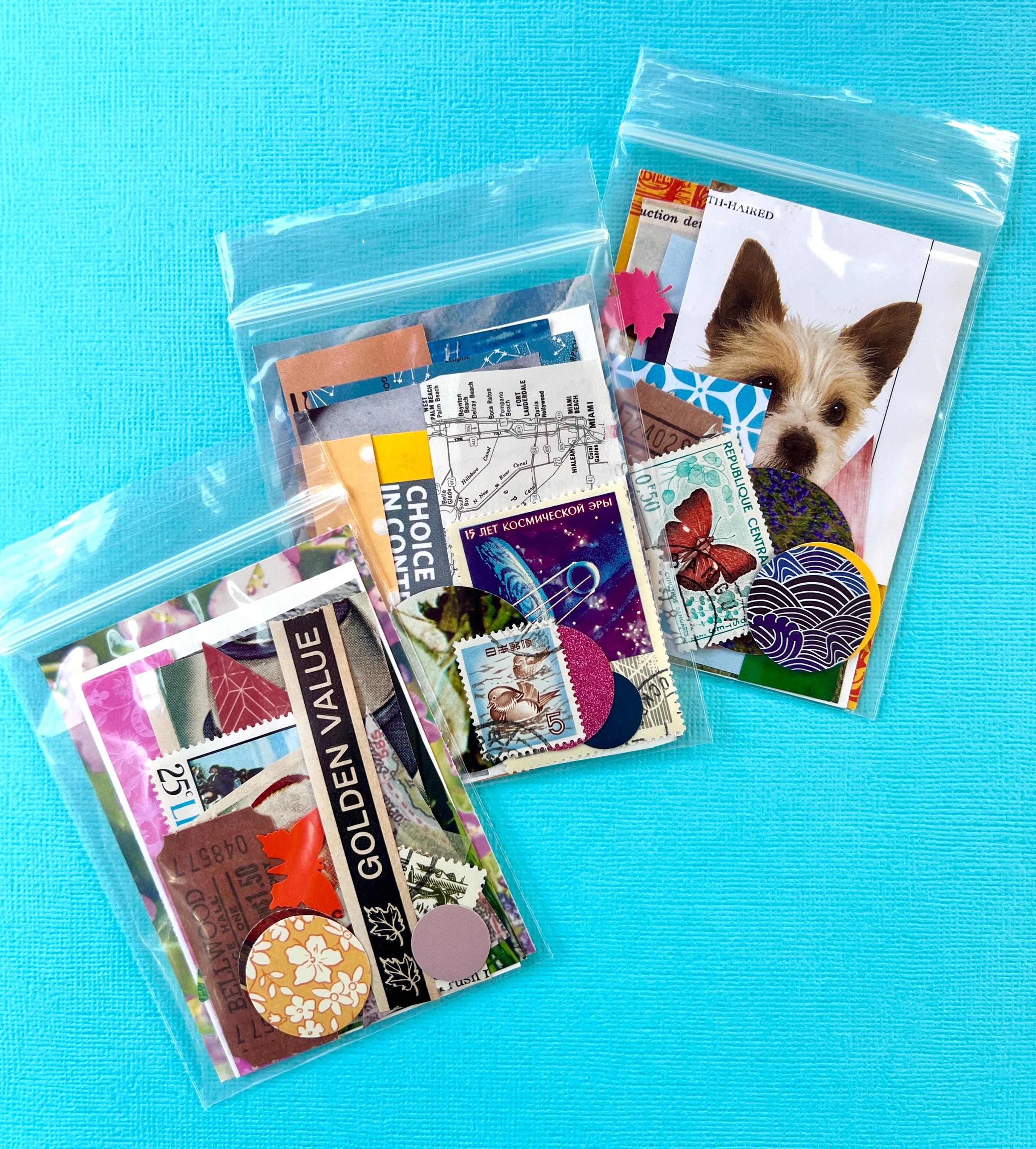 MINI COLLAGE SET of 3 Kits Small Paper Ephemera Mixed Media Bundle - Etsy