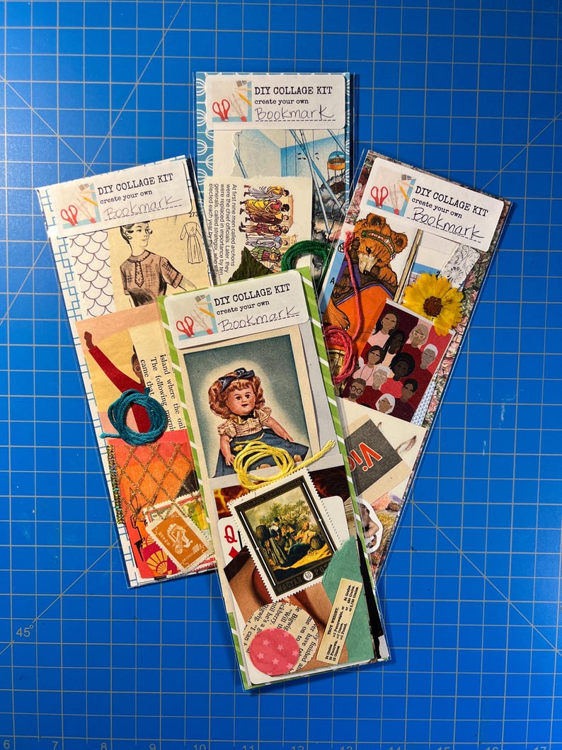 DIY Collage Bookmark Kit - Etsy