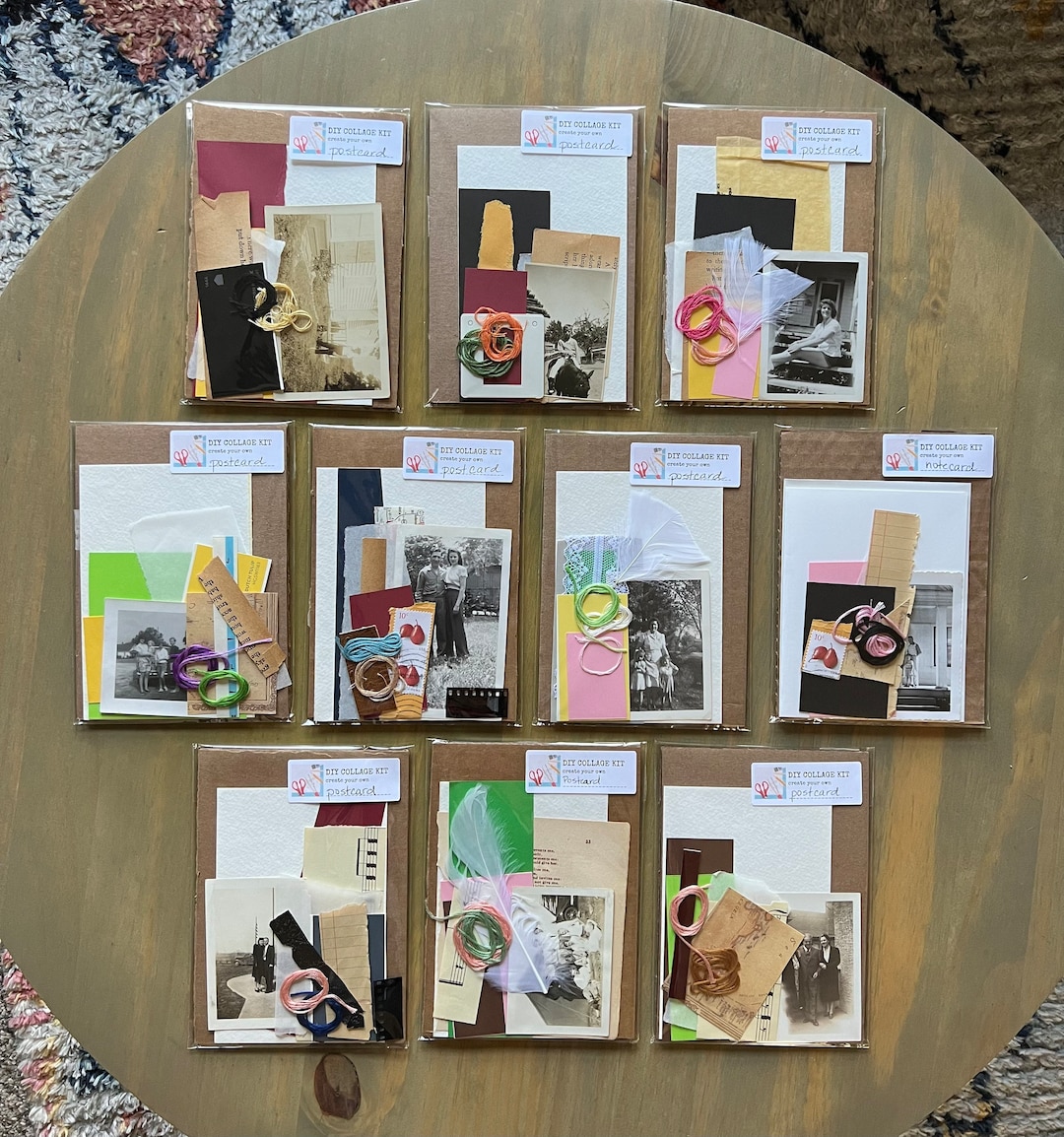 DIY Collage Postcard Kit - Etsy