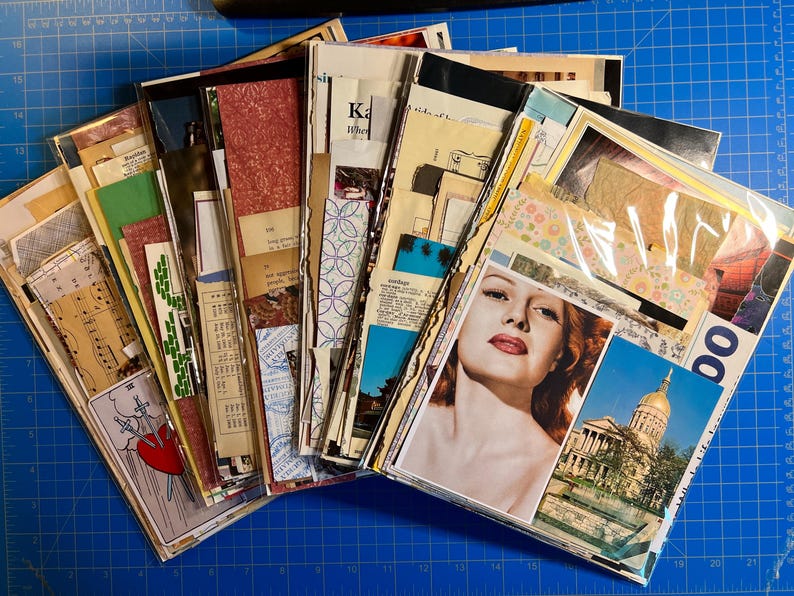 PAPER EPHEMERA PACK Large Collage Junk Journal Scrapbook Crafts 50+ Pcs ...
