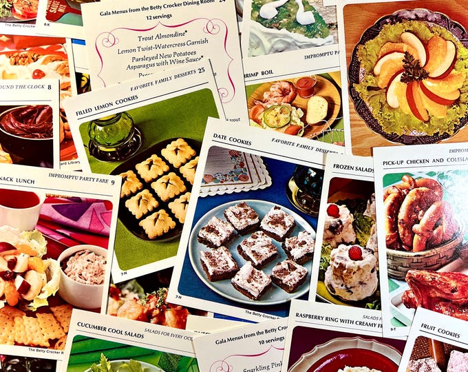 VINTAGE RECIPE CARDS Set of 20 Betty Crocker Recipe Card Library 1971 ...