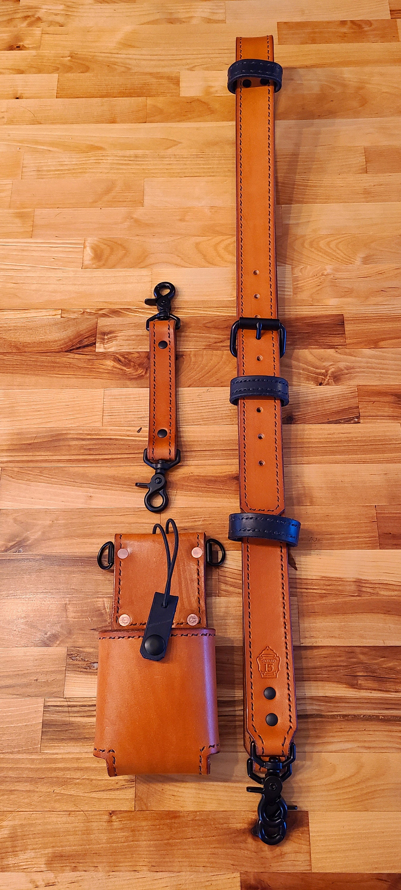 Custom Leather Firefighter Radio Strap - Etsy