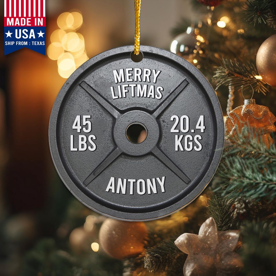 Personalized Weight Plate Ornament, Weightlifting Gifts for Men, Women ...