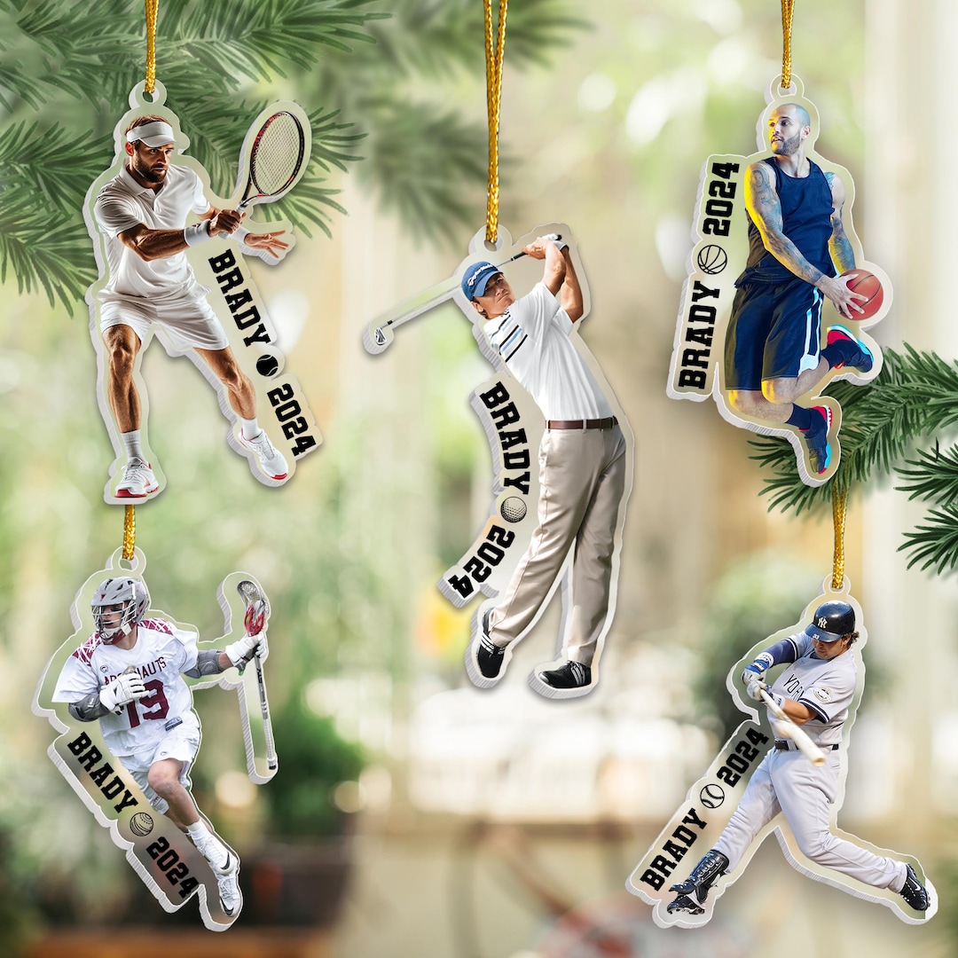 Personalized Christmas Ornaments, Sport Photo Ornaments 2024, Tennis ...