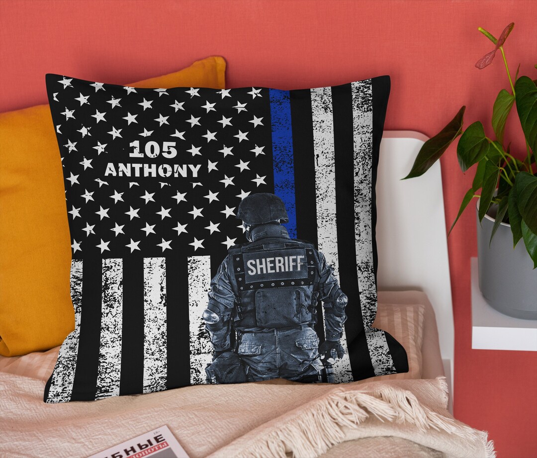 Custom Sheriff Pillow, Personalized Police Officer Pillow, American ...