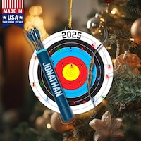 Personalized Santa Claus Archery Christmas Tree Ornament, Christmas ...