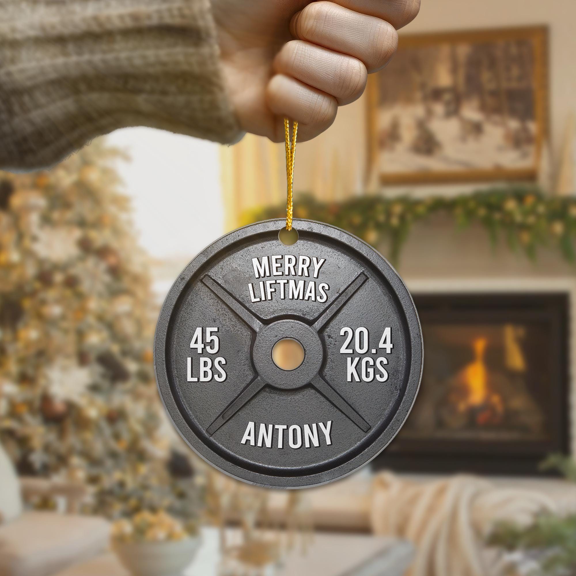 Personalized Weight Plate Ornament, Weightlifting Gifts for Men, Women ...