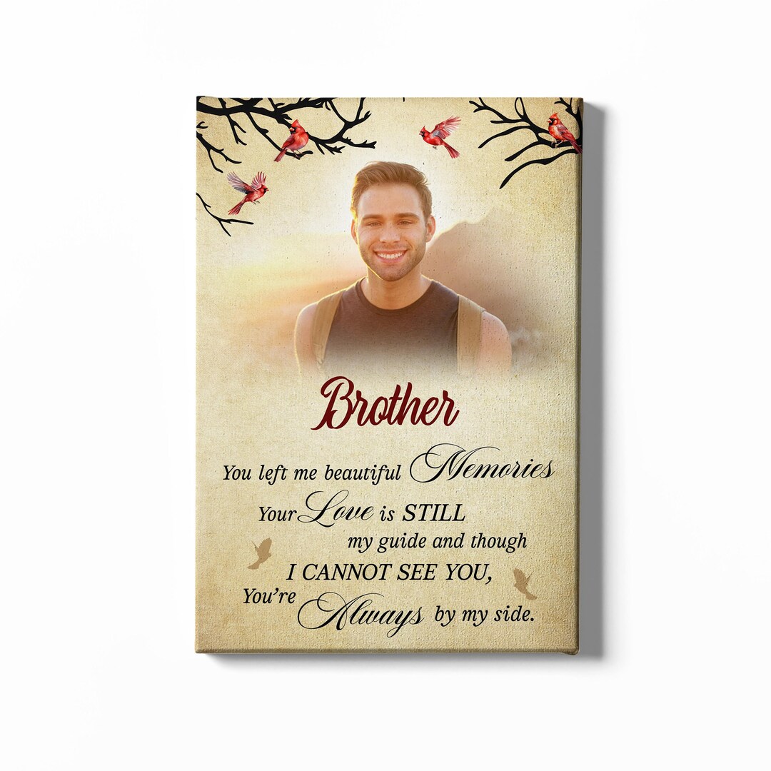 Brother Memorial Canvas, Loss of Brother Sympathy Gifts, Personalized ...