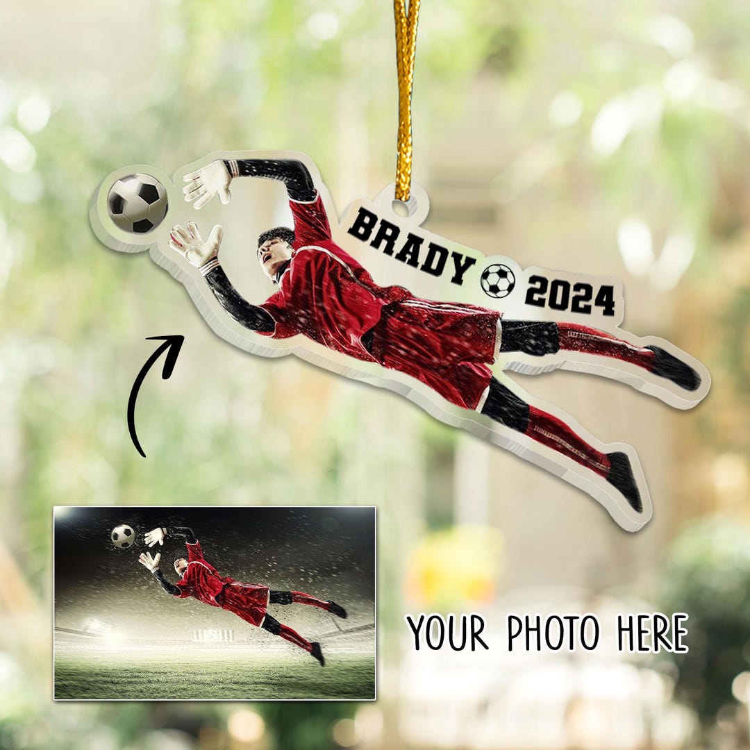 Personalized Soccer Goalkeeper Photo Ornament, Soccer Player Christmas ...