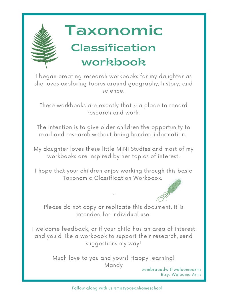 Learn the Basics of Taxonomic Classification - for Kids - Etsy