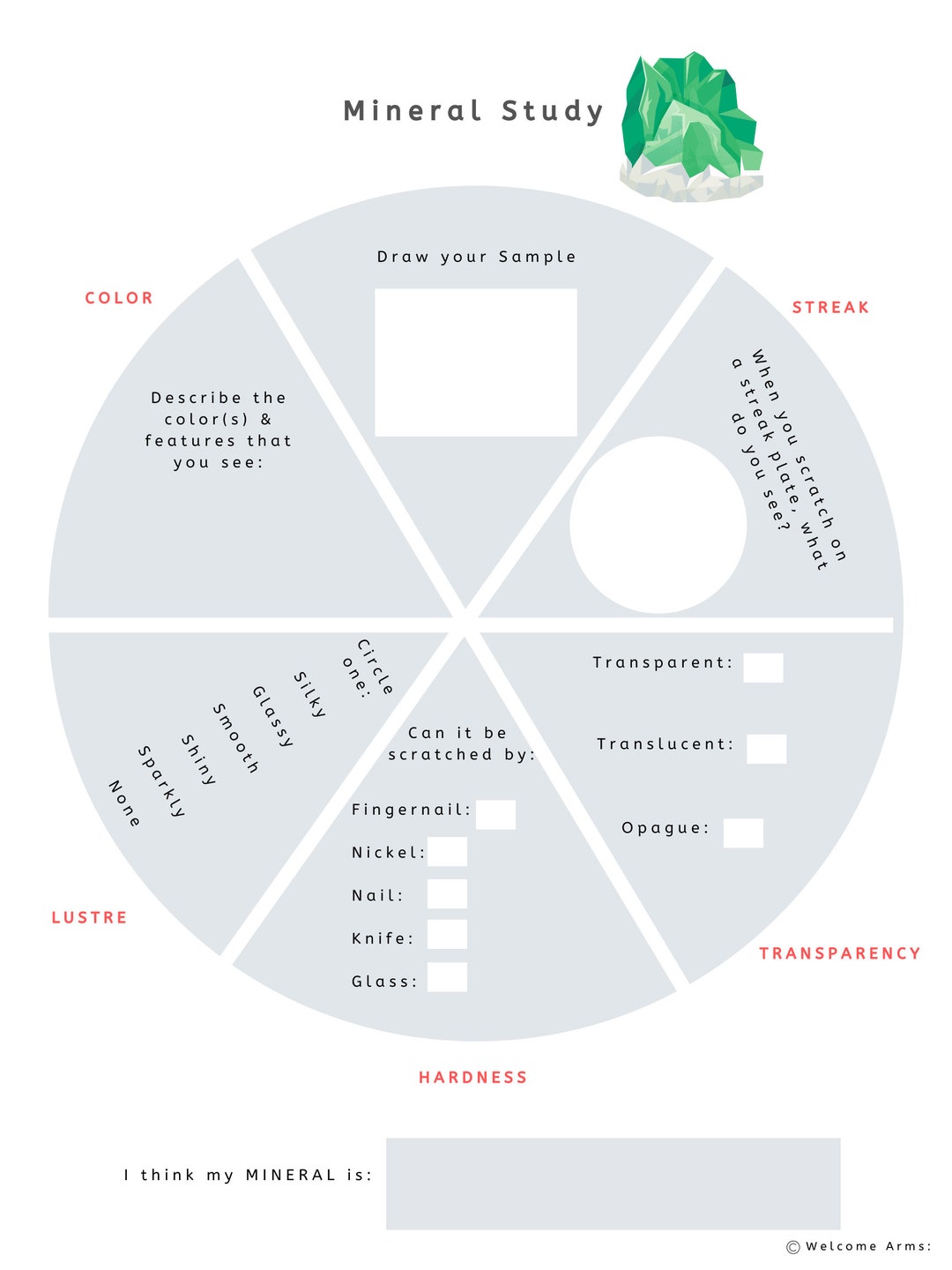 Mineral Study - A Simple Template for Kids to Record Mineral ...