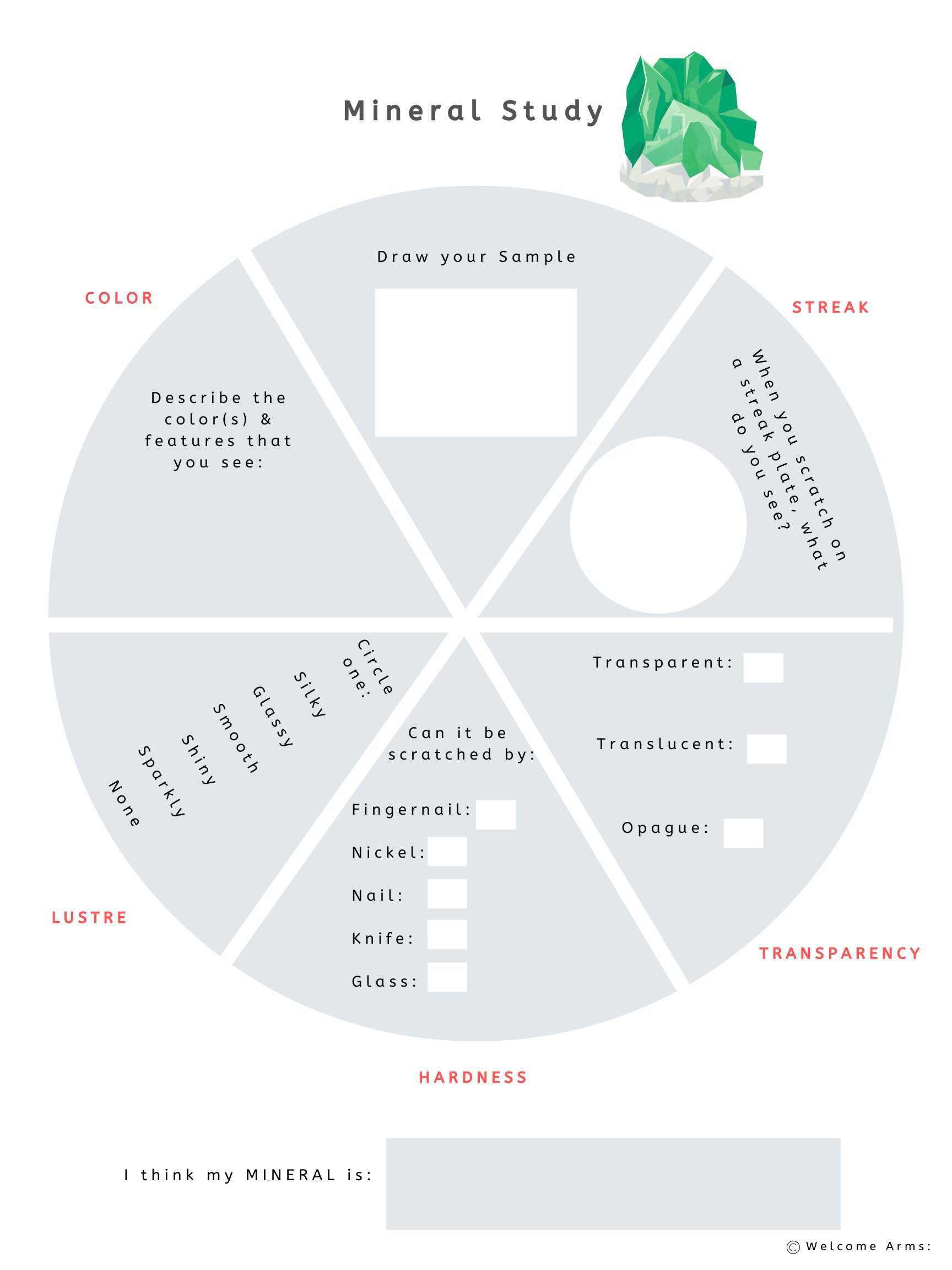 Mineral Study - A Simple Template for Kids to Record Mineral ...