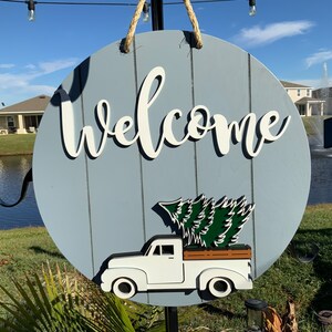 Round Interchangeable Welcome Sign - Etsy