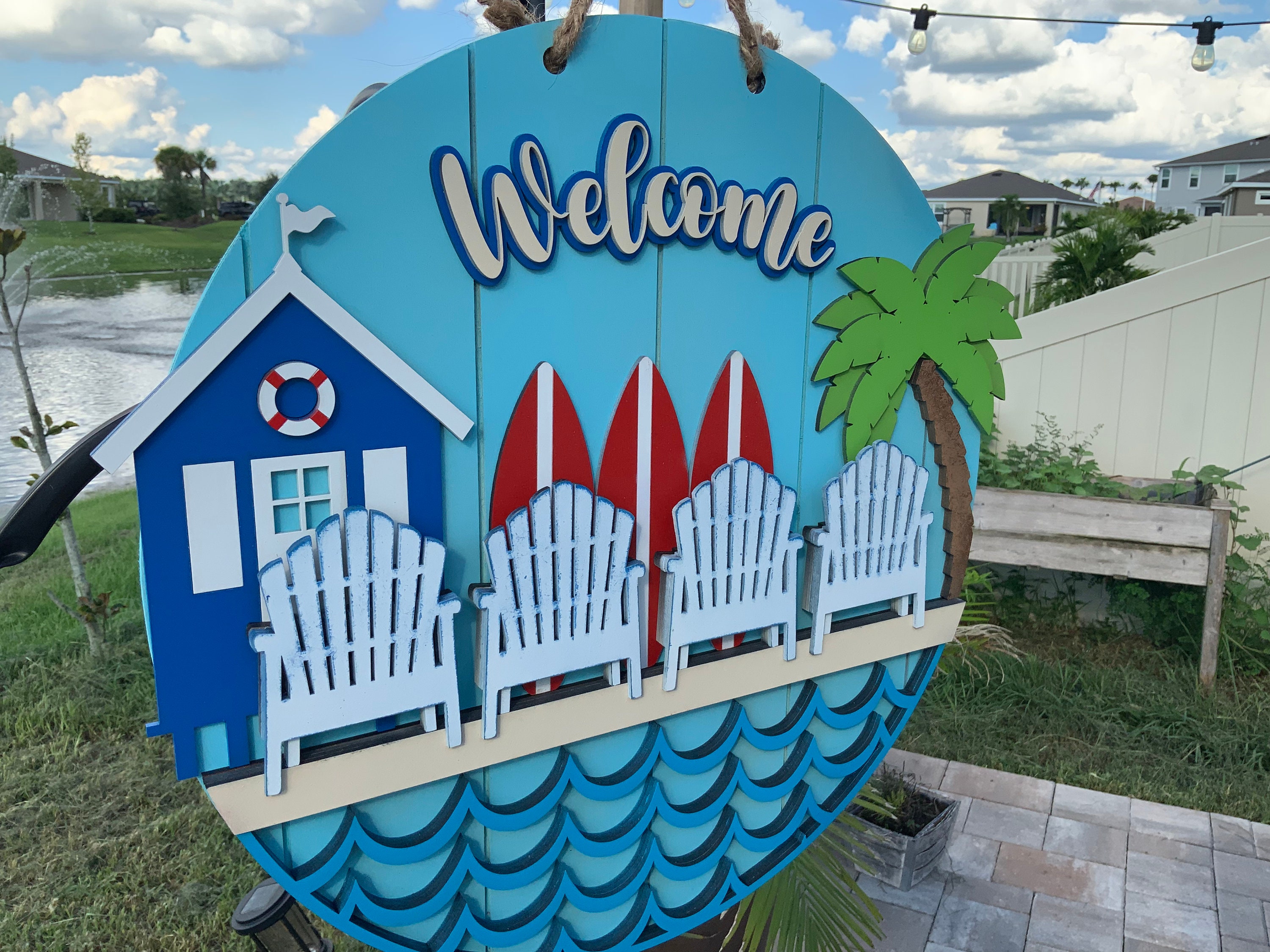 Welcome Surfboard Sign - Etsy