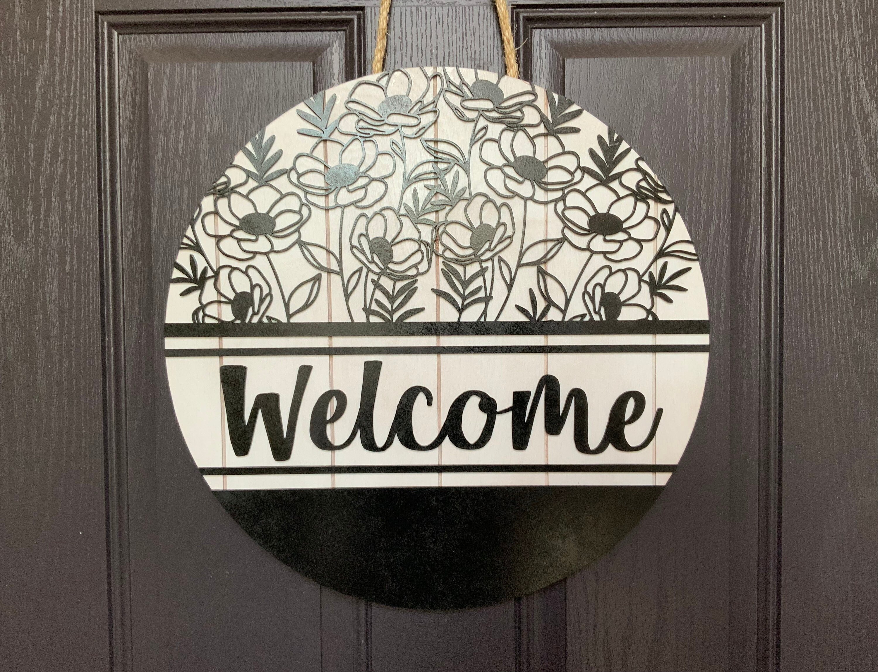 3d Floral Design Welcome Sign - Etsy